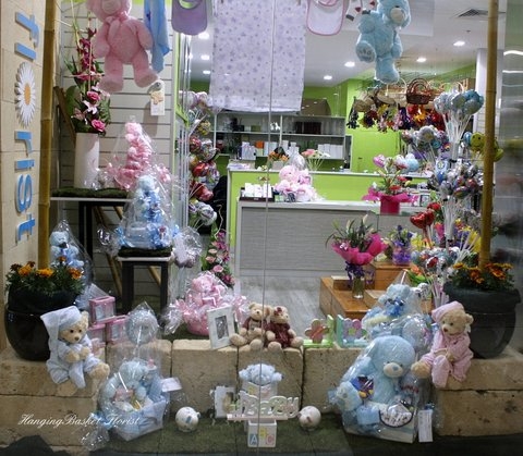 Baby Gift Window DisplayHanging Basket Florist BlogHanging Basket ...